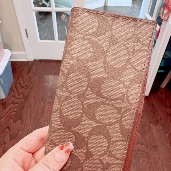 Coach | Bags | Coach Signature Canvas Checkbook Cover Or Walletnwot ...